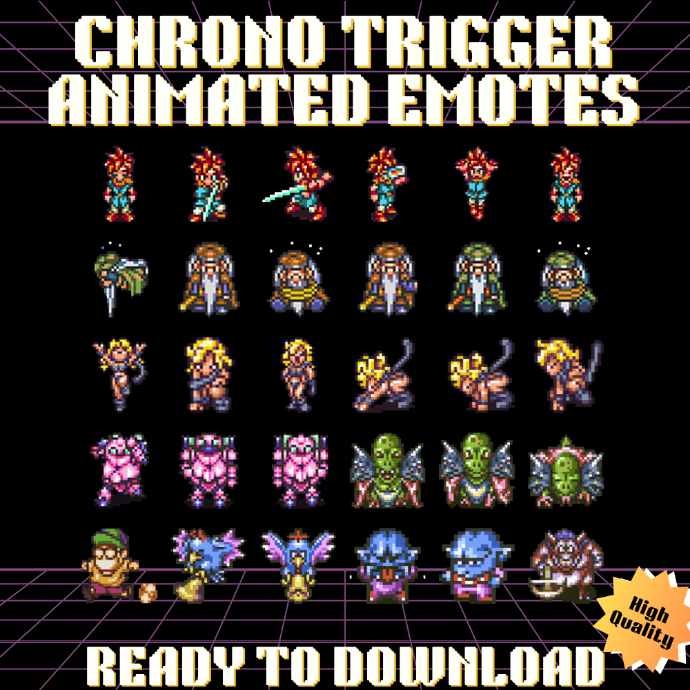 Chrono Trigger Animated Emotes for Twitch, Youtube, Kick, Discord