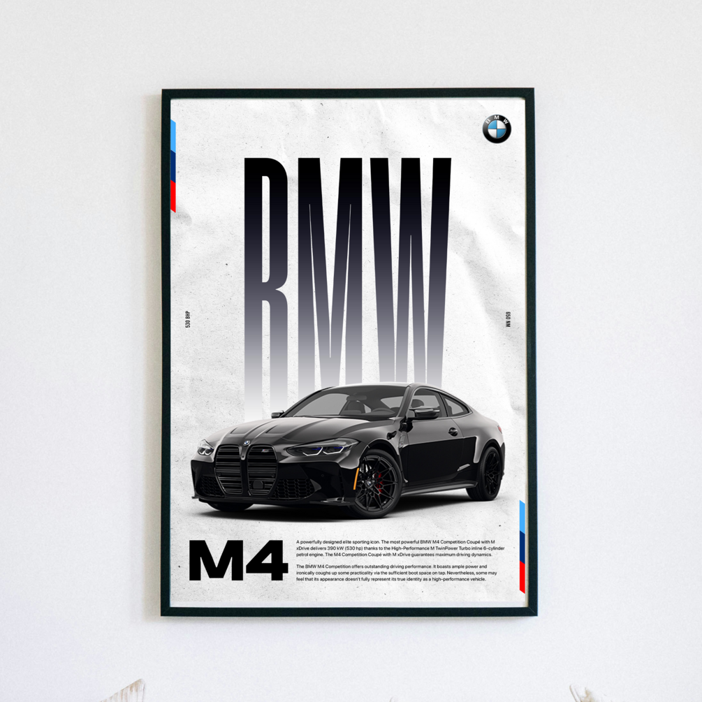 BMW M4 Performance Poster - A3/A4 Poster