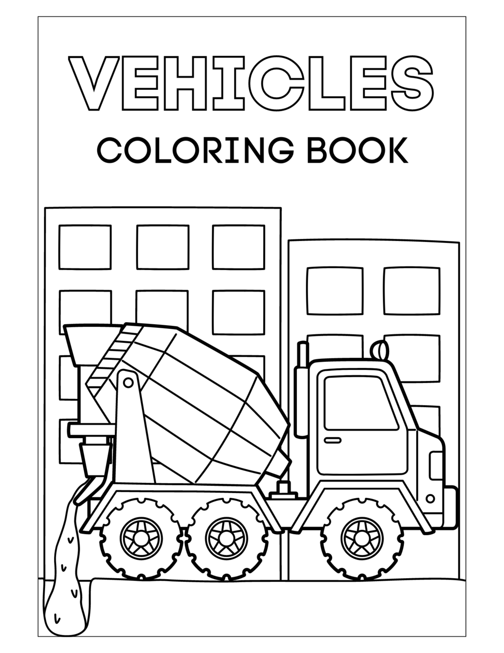Wheels and Wonders: A Vehicle Coloring Extravaganza for Kids - 24 Pages