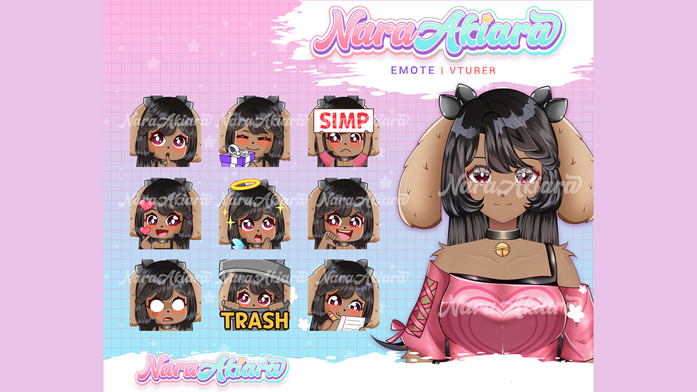 Twitch Emotes Furry Girl Bundle 25 Pose