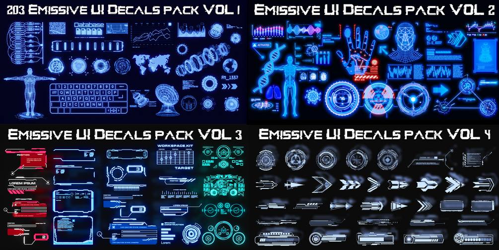 Bundle! Emissive Ui Decals Pack | Png | Kpack | Decal Machine