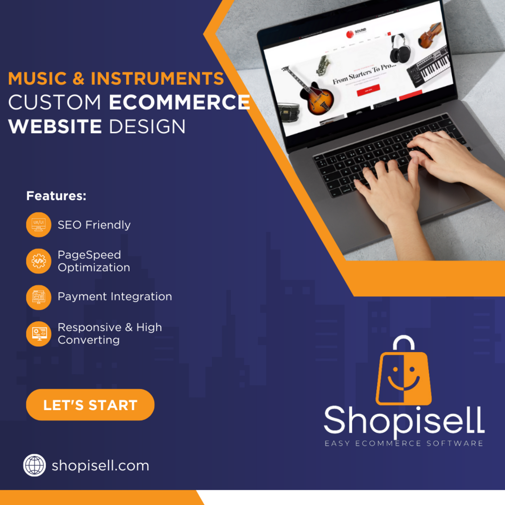 Music and Instruments Custom E-Commerce Website Design