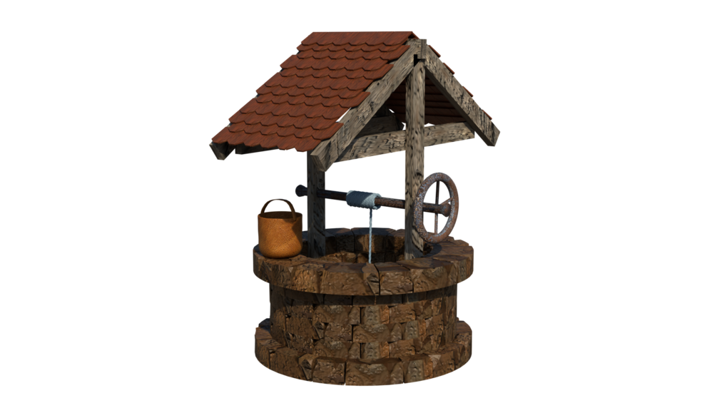 low poly 3d old well
