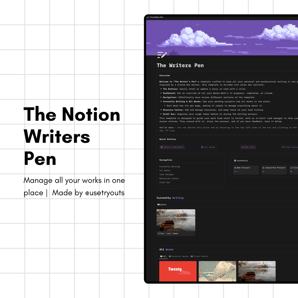 The Writers Pen - Notion Writing Manager