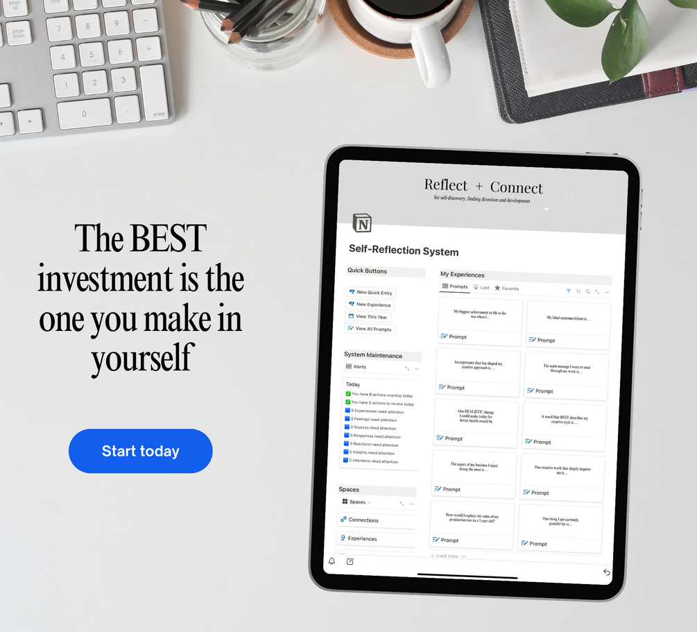 Reflect + Connect: Self-Reflection Notion Template