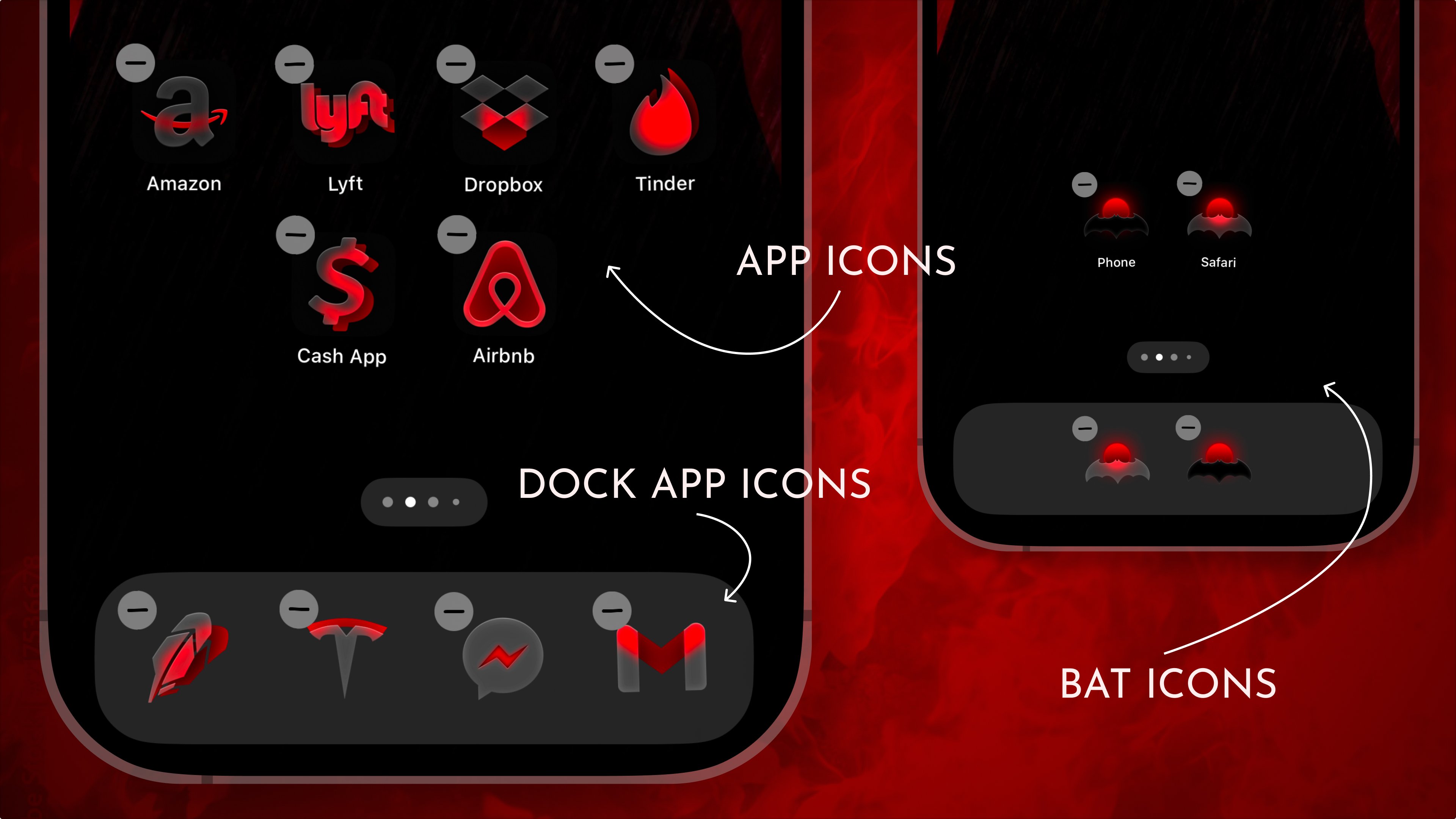 Premium Frosted Gotham Red App Icons