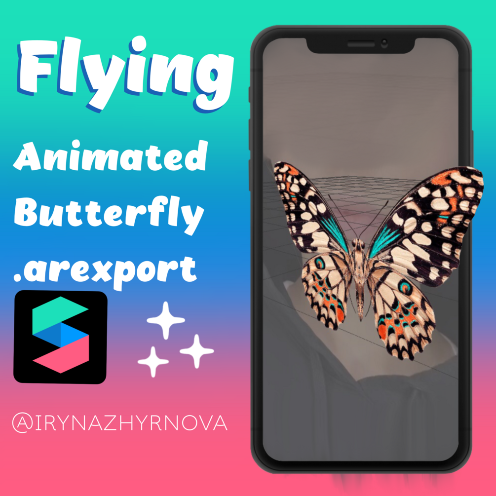 Free Animated Butterfly project, Spark AR Studio