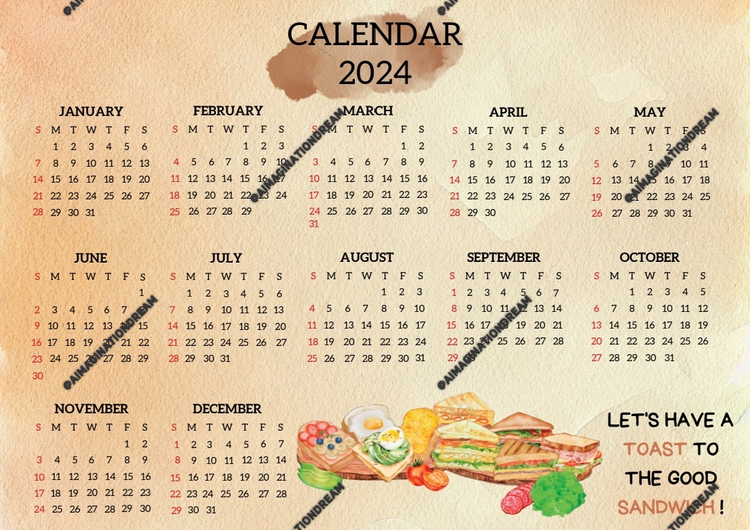 SANDWICHES & TOASTS THEME POSTER & CALENDAR