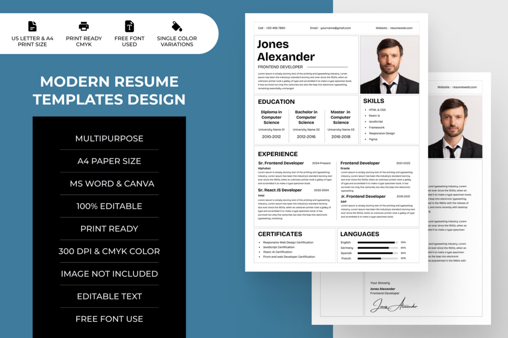 Resume / CV Template - Jones Alexander