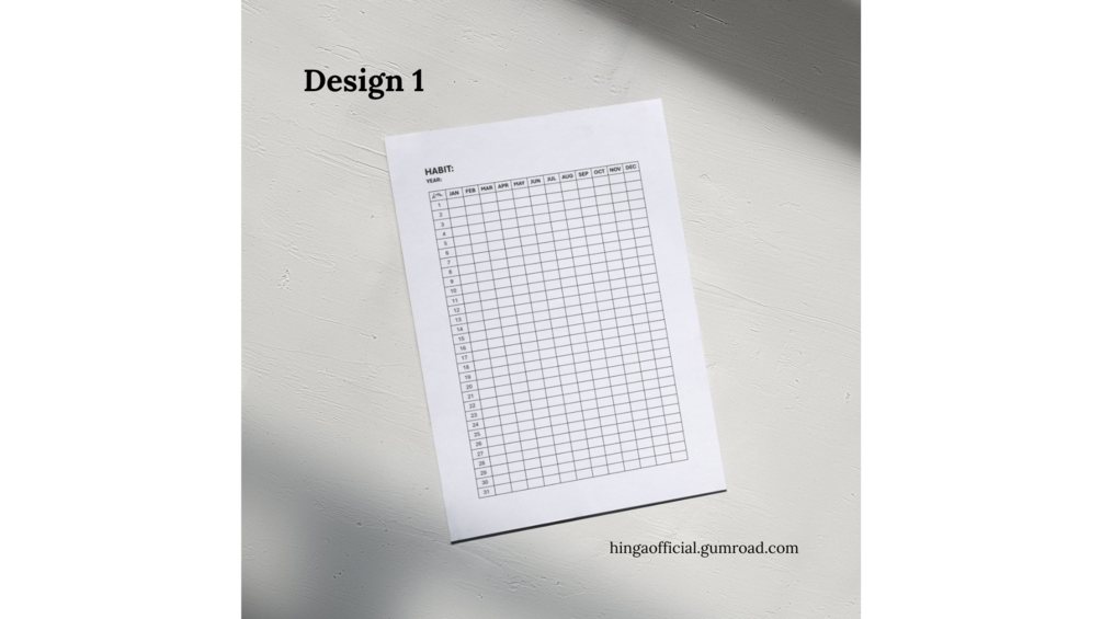Yearly 1 Habit Tracker - Fillable and Printable PDF; A4 & Letter Size ...