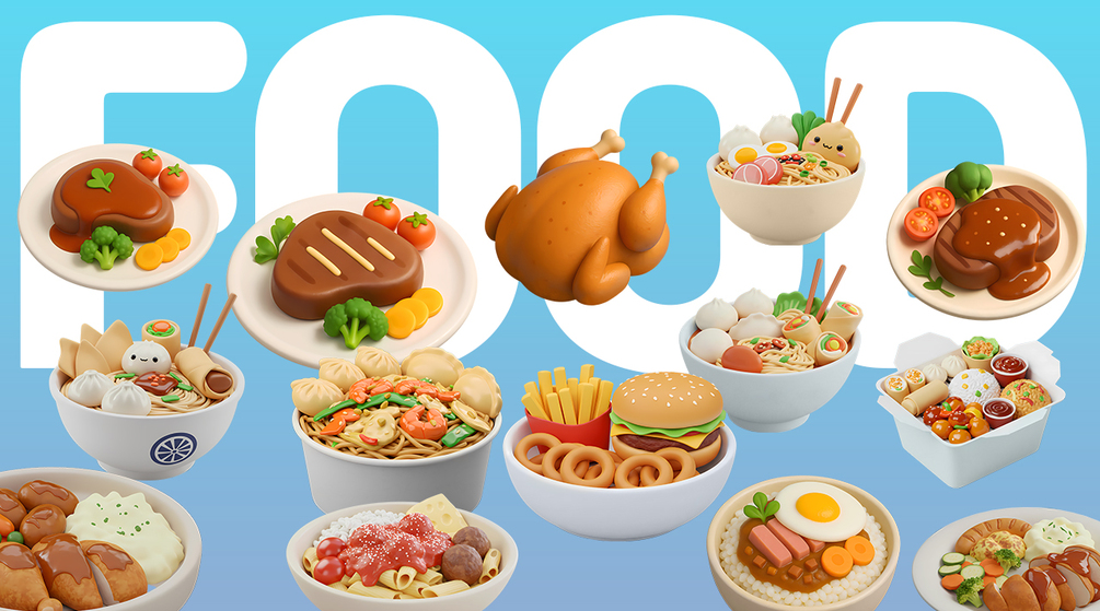 Cute 3D Food Illustration High-Quality PNG for Creators & Designers