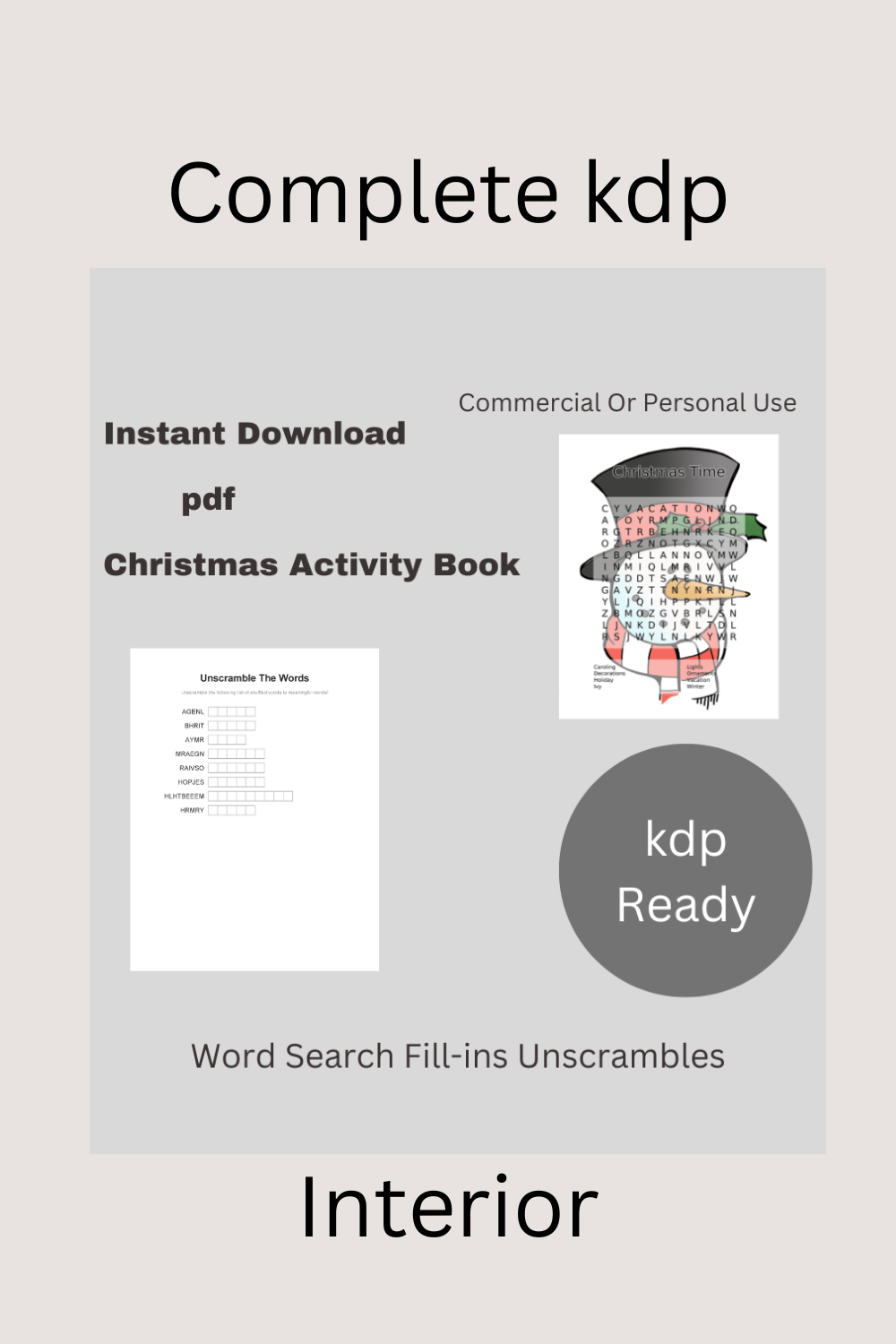 Complete Christmas Activity Book Kdp Interior