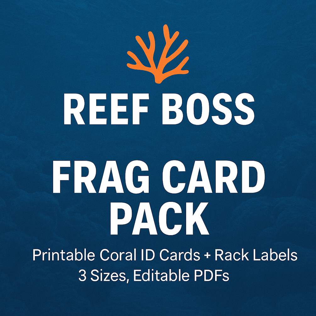 Reef Boss Frag Card Pack – Printable Coral ID Cards + Rack Labels (3 ...