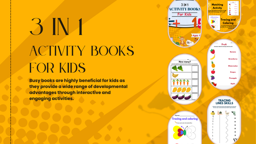 3 in 1 Activity Books For Kids