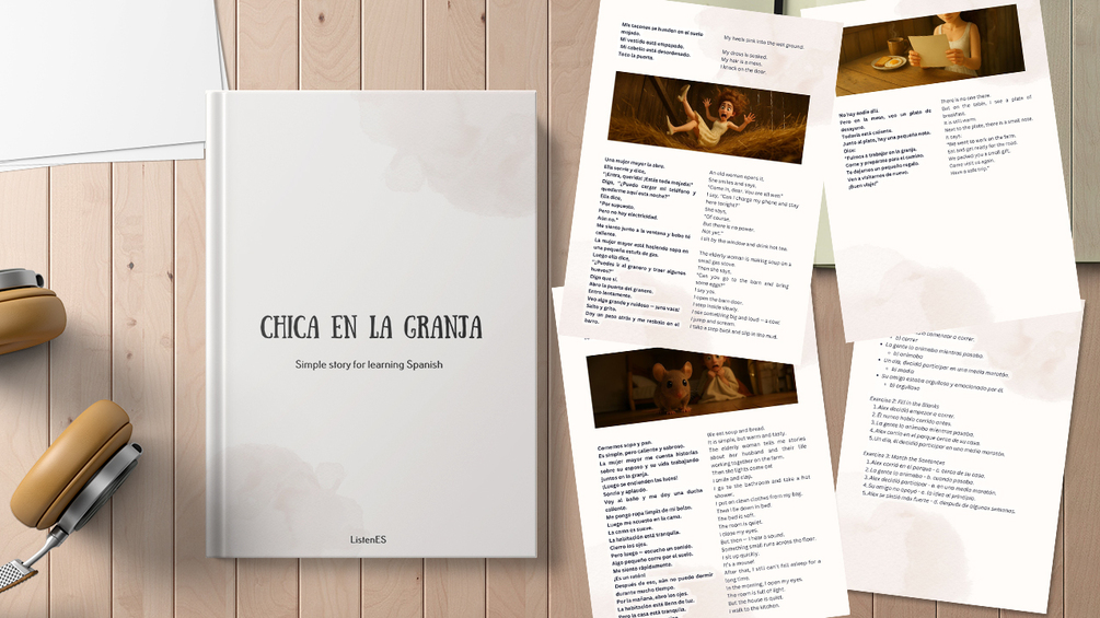 Learn Spanish with Bilingual Story (Chica en la granja)