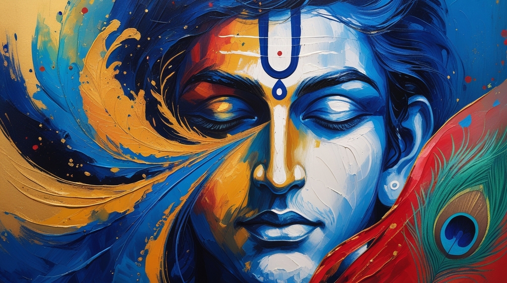 🎨 Divine Expressions: Abstract Art of Lord Krishna 🌿🕊️#LordKrishnaArt # ...