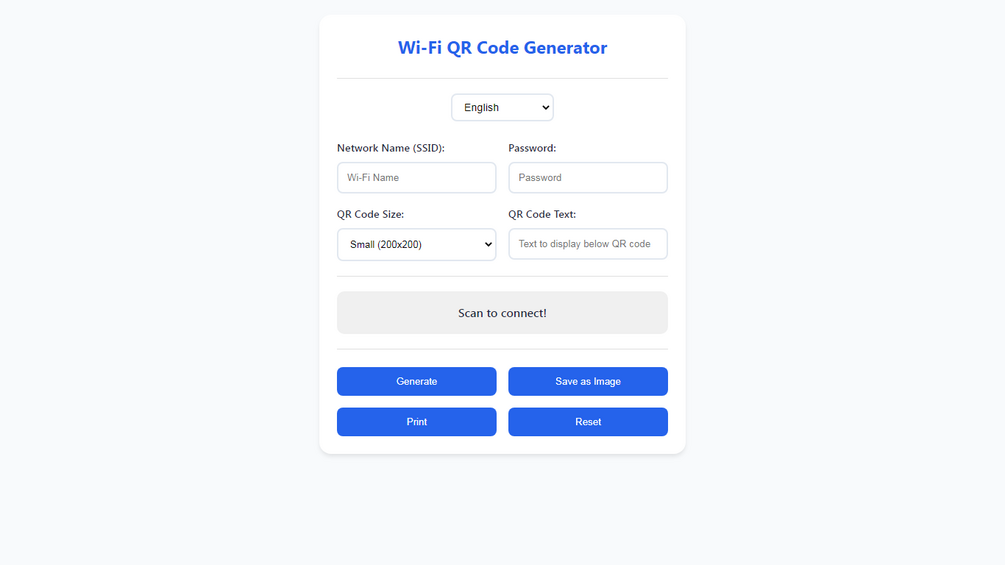Wi-Fi QR Code Generator