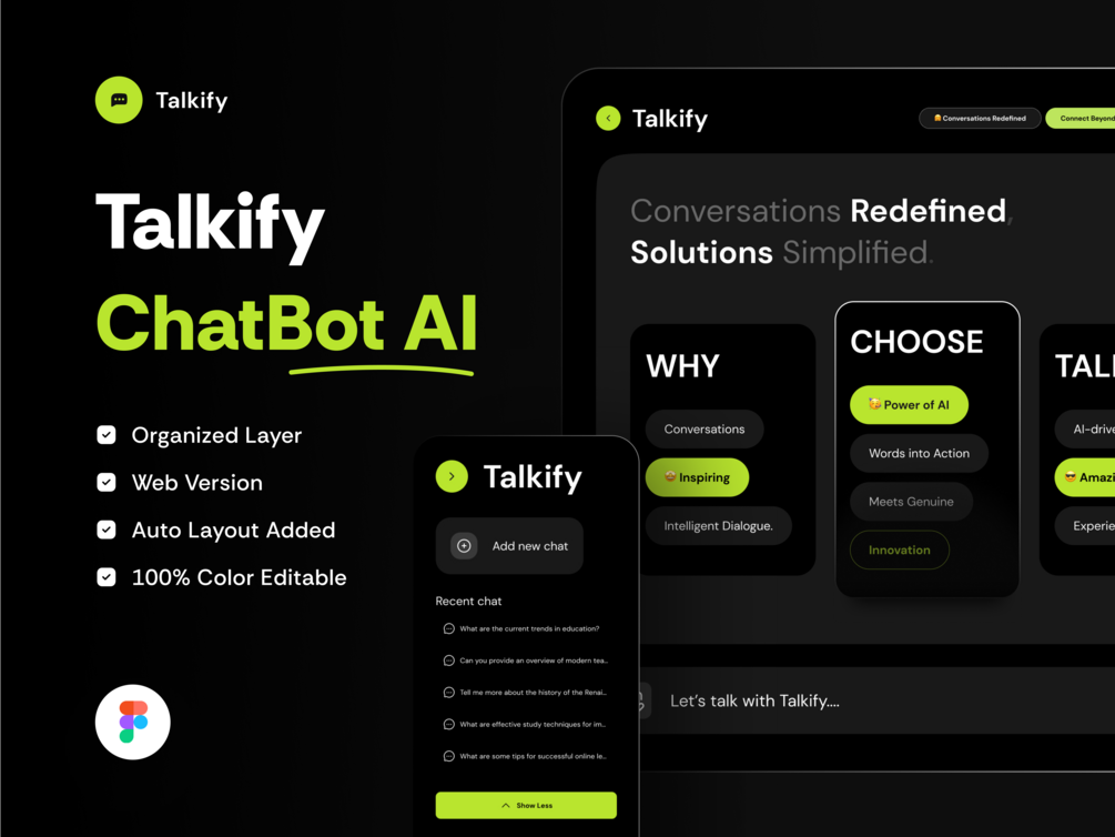 Talkify ChatBot AI - UI Design