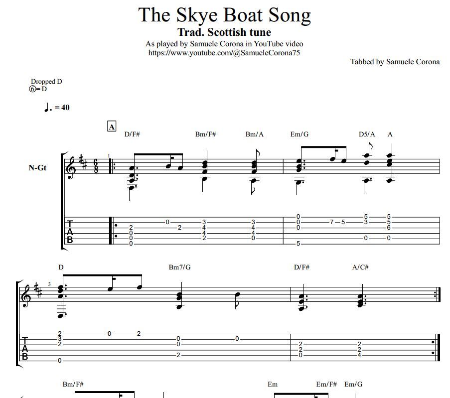The Skye Boat Song - Fingerstyle Guitar TAB