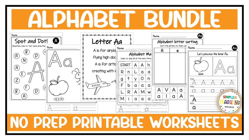 Alphabet Letter Worksheets & Activities Bundle – Pre-K and Kindergarten ...