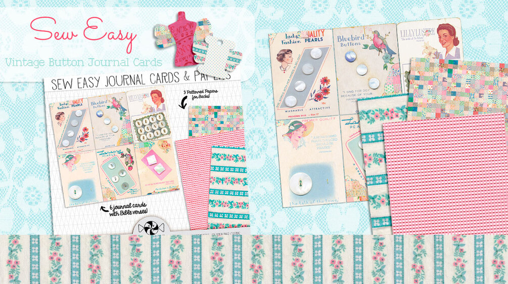 Sew Easy | Vintage Button Cards for Journaling
