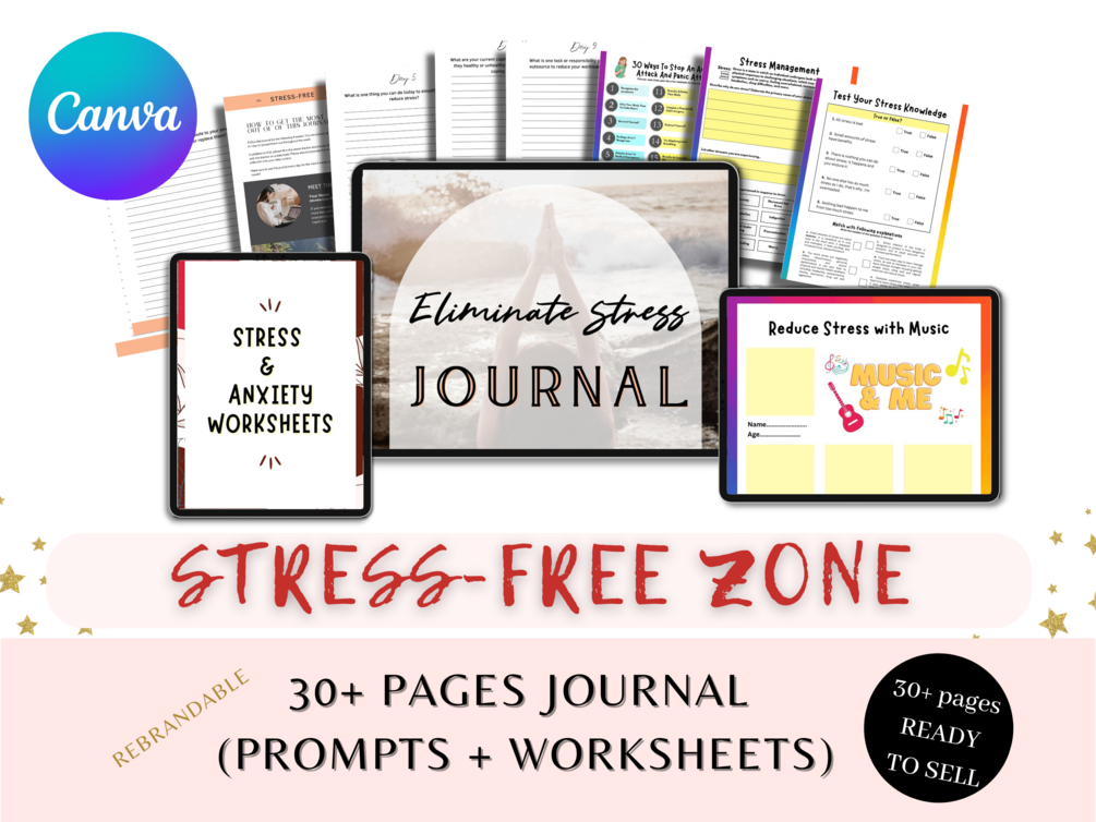 Stress-Free Workbook Editable Canva Template for Life, Spiritual ...