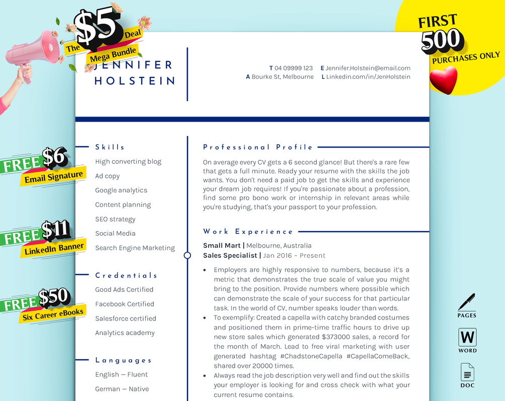 Marketing Resume Template, Sales Resume Template, Sales Manager Resume ...