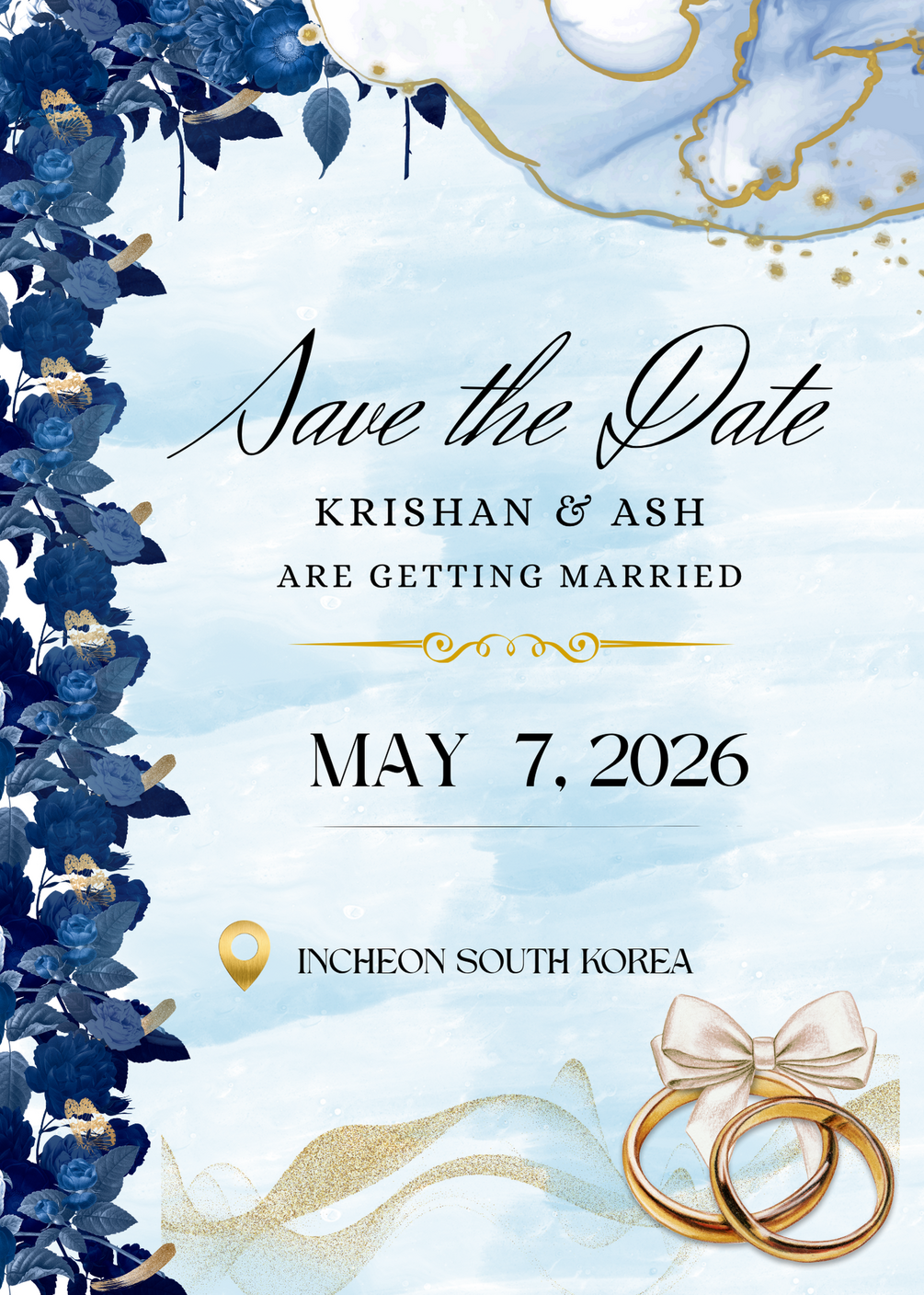 BLUE WEDDING INVITATION