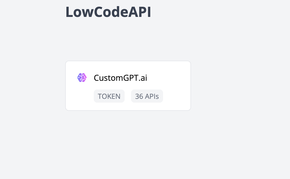 LowCodeAPI CustomGPT.ai API