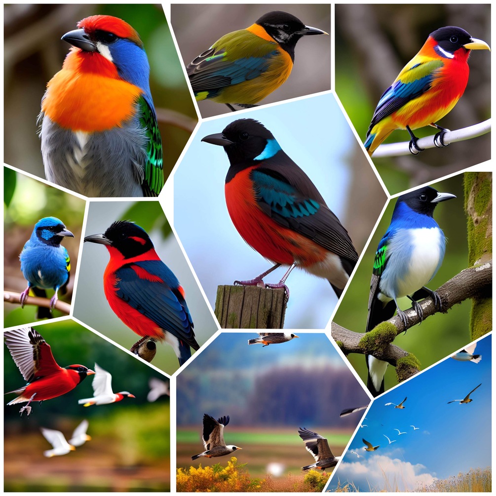 Birds Portraits Wall