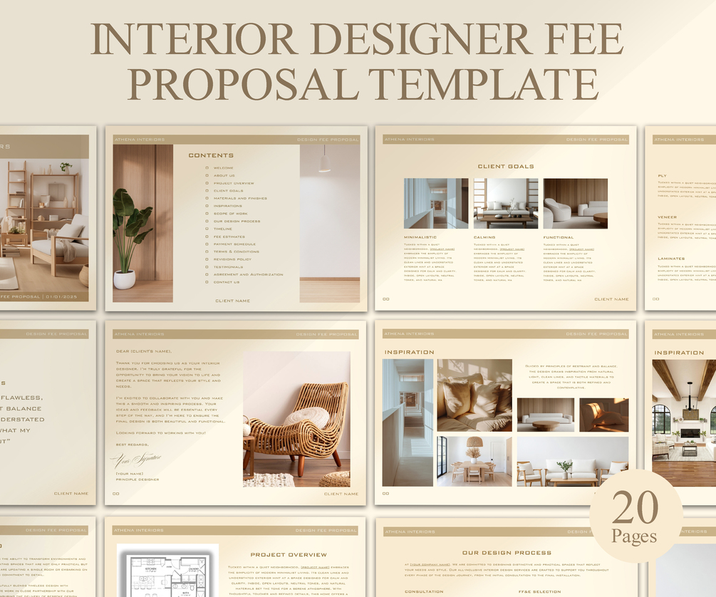A4 size Interior Designer Fee Proposal Template | Project Proposal ...