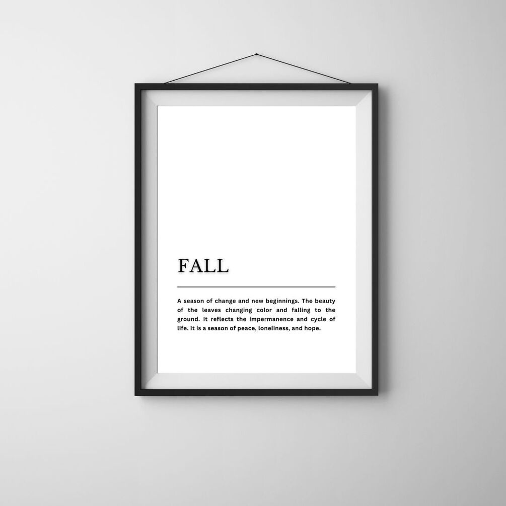 "FALL" - Minimalist Seasonal Poetry Wall Art Print #4-38