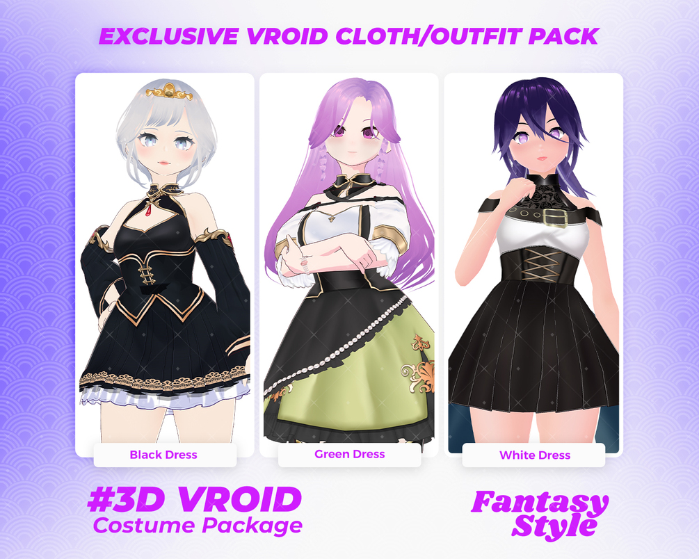 Fantasy Enchant Outfit Pack for VRoid Girl Avatars Stream - VRoid ...