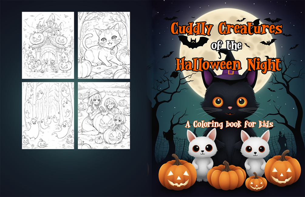 Cuddly Creatures of the Halloween Night : A Coloring Book (Digital) for ...