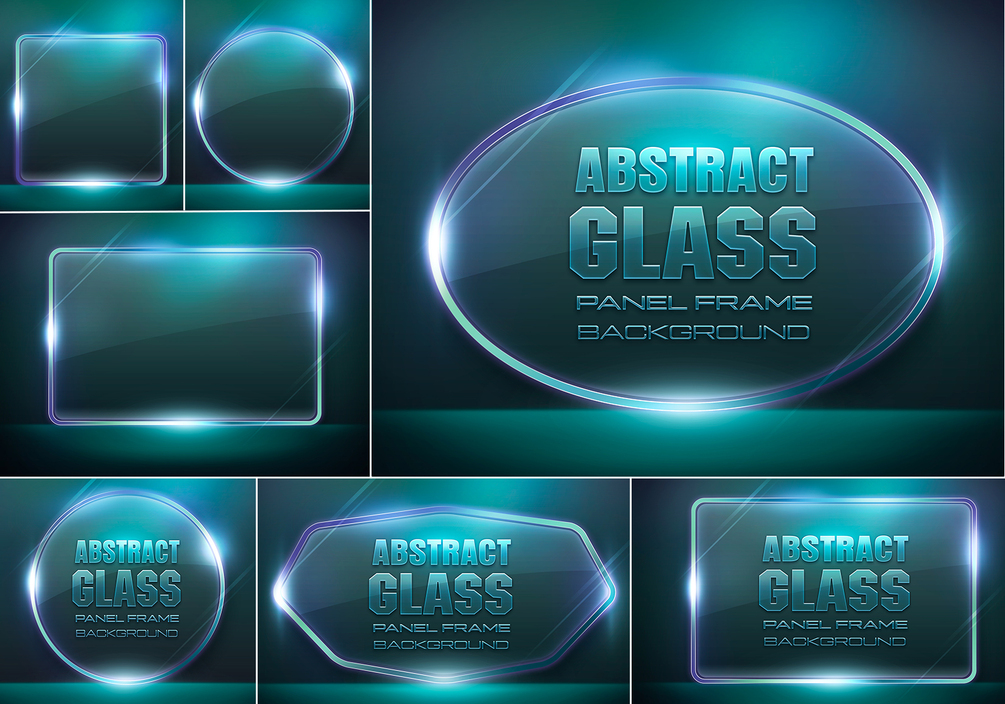 Abstract Glass Panel Frame Backgrounds | 5 Realistic PSDs with Lighting ...