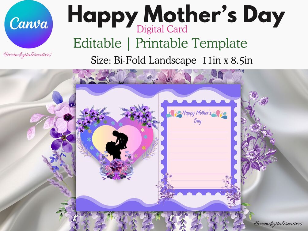 Mother's Day Card Template | Digital card Template