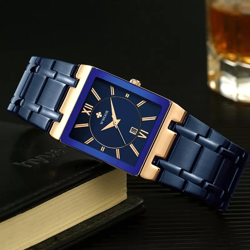 New Full Steel Watch With Automatic Luxury Business Square Quartz ...