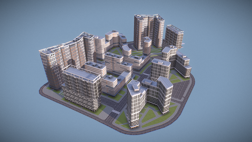 (FREE PRODUCT) Modern City Block 3D Model