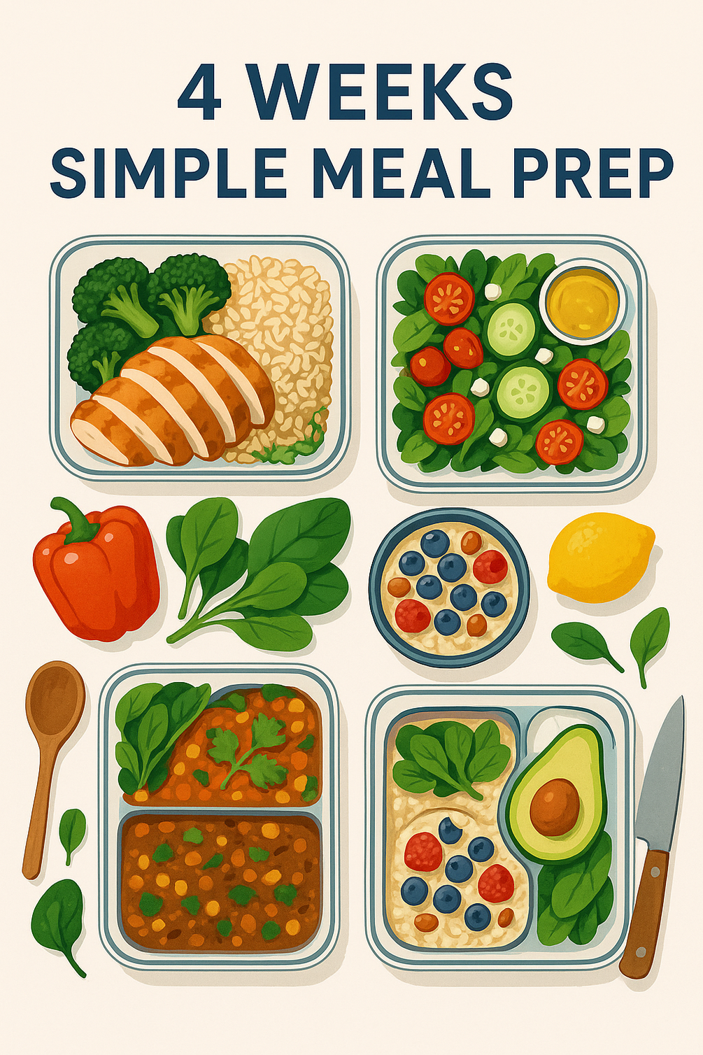 4 - Week Simple Meal Prep Recipes