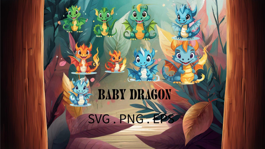 Adorable Baby Dragons Pack - 9 High-Quality Images!