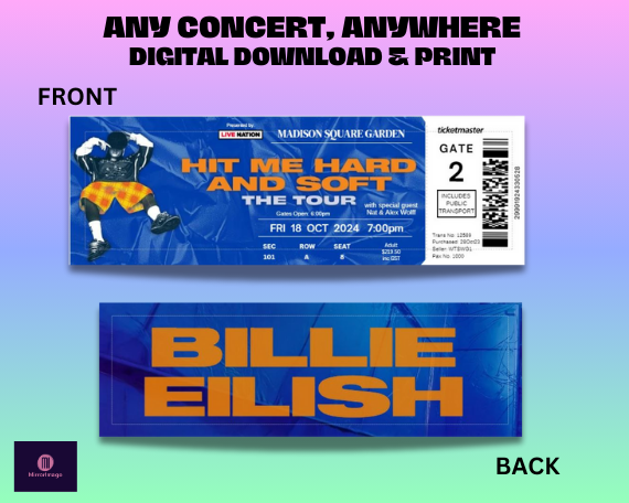 Billie Eilish - Hit Me Hard and Soft Tour - Personalized Customizable ...