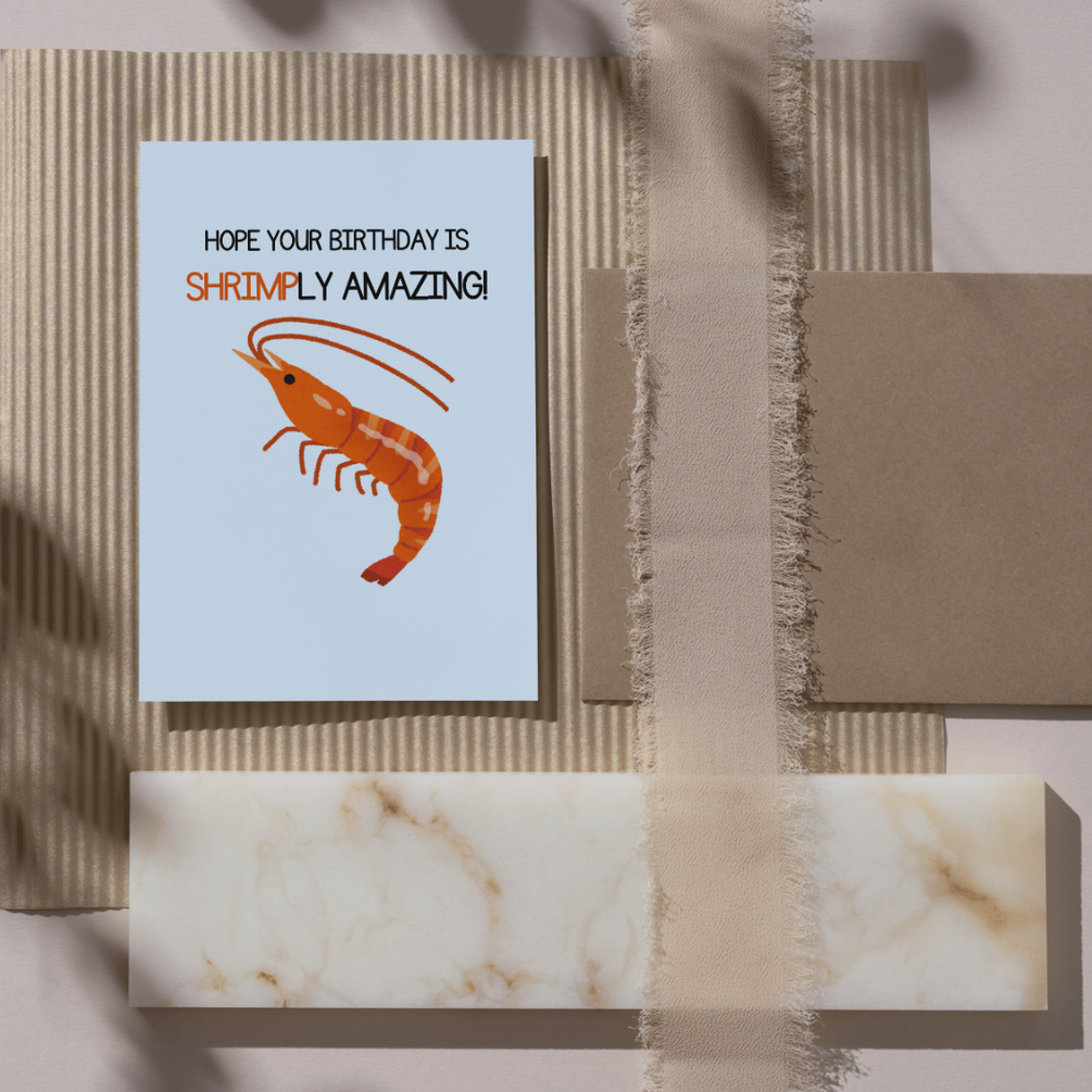 Printable Birthday Card - Shrimp