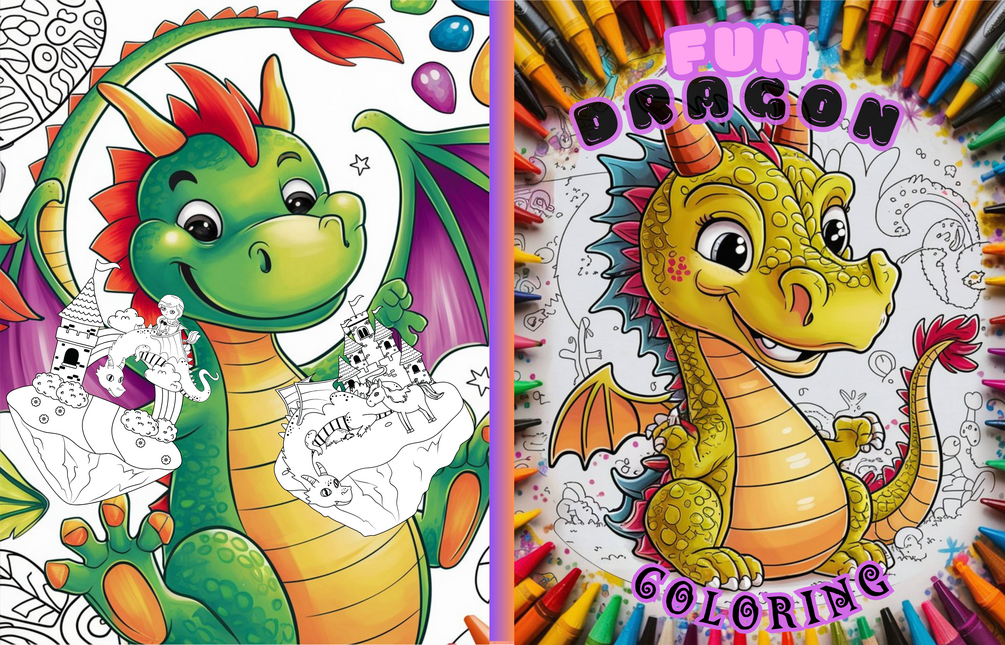 The Coloring Book of fun Dragons For Kids To Enjoy