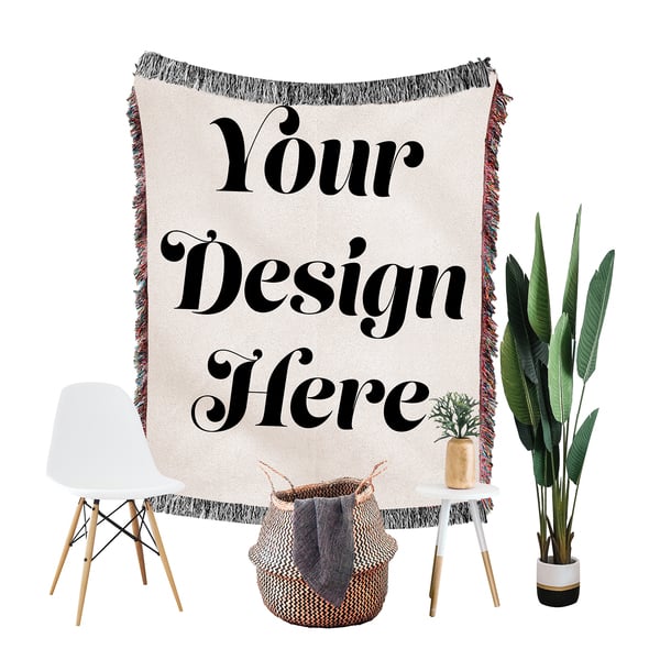 Jacquard Fringe Woven Blanket Mockup Bundle