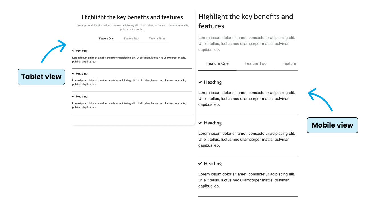 FREE Responsive Tabs Section Template for Elementor | One-click Upload