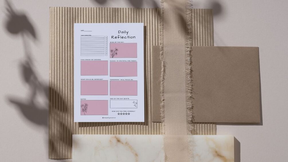 Daily Reflection Planner – Mindful Printable Journal for Focus ...