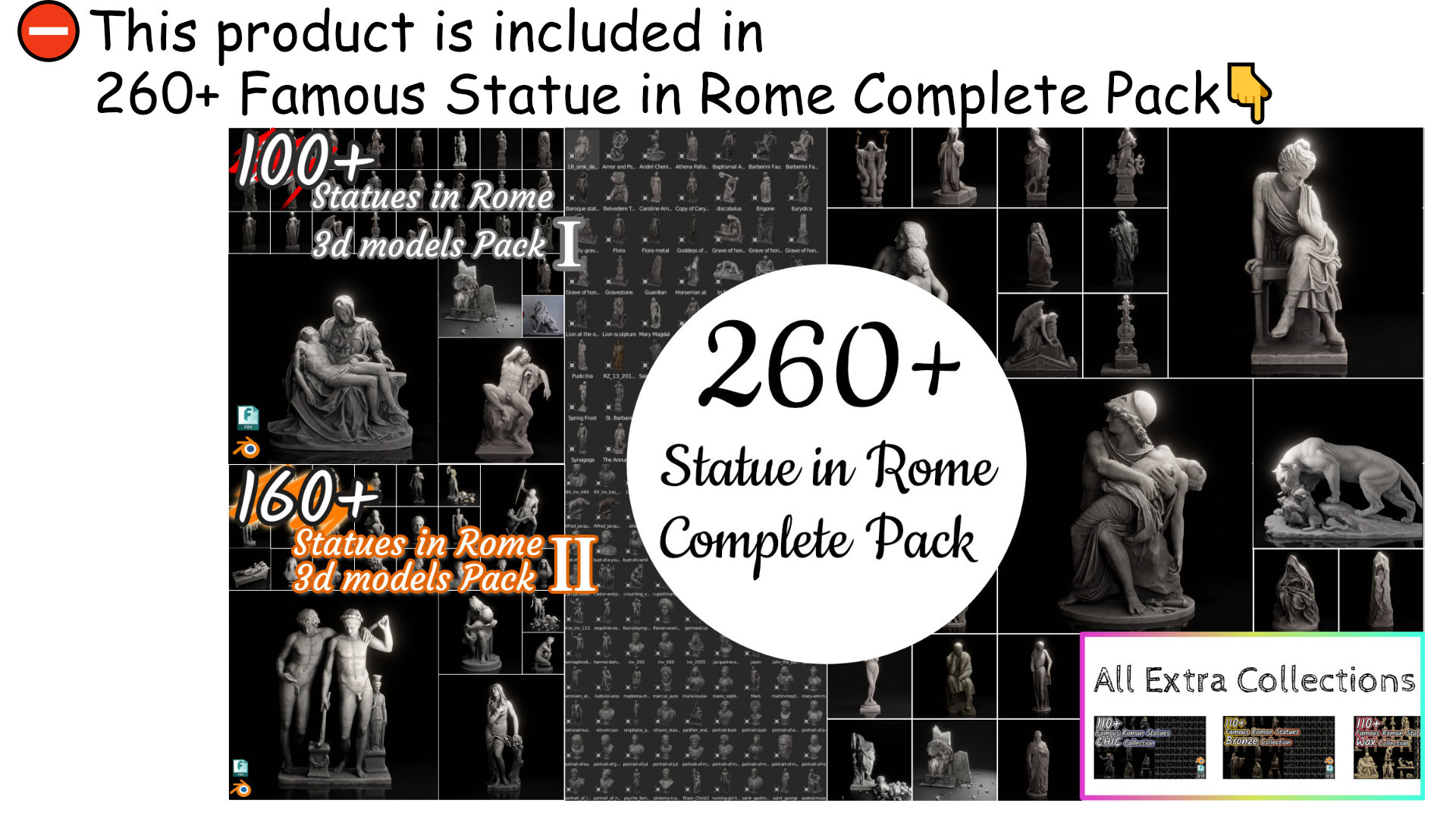 110+ Famous Roman Statues Wax Collection