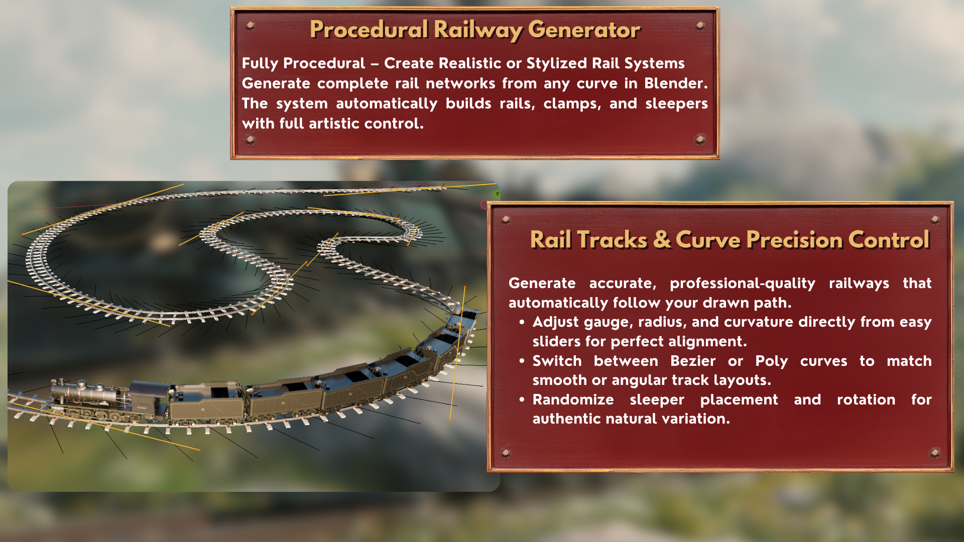 Blender 3DT Train & Rail Generator - Superhive (formerly Blender Market)