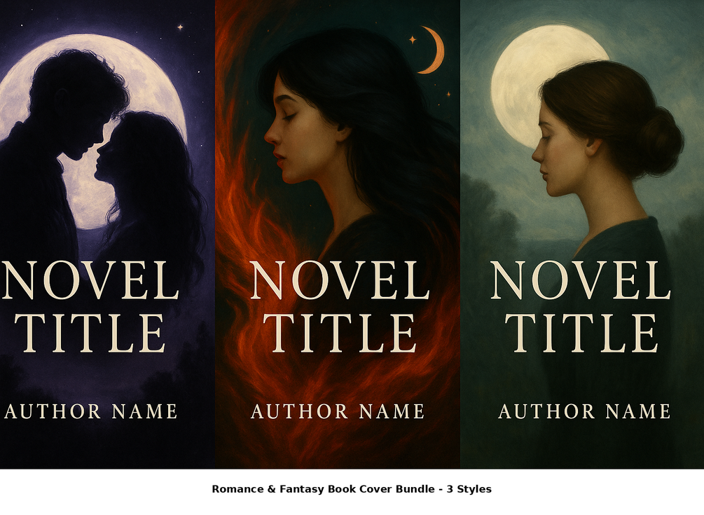 Romance & Fantasy Book Cover Bundle – 3 Editable Templates for Wattpad ...