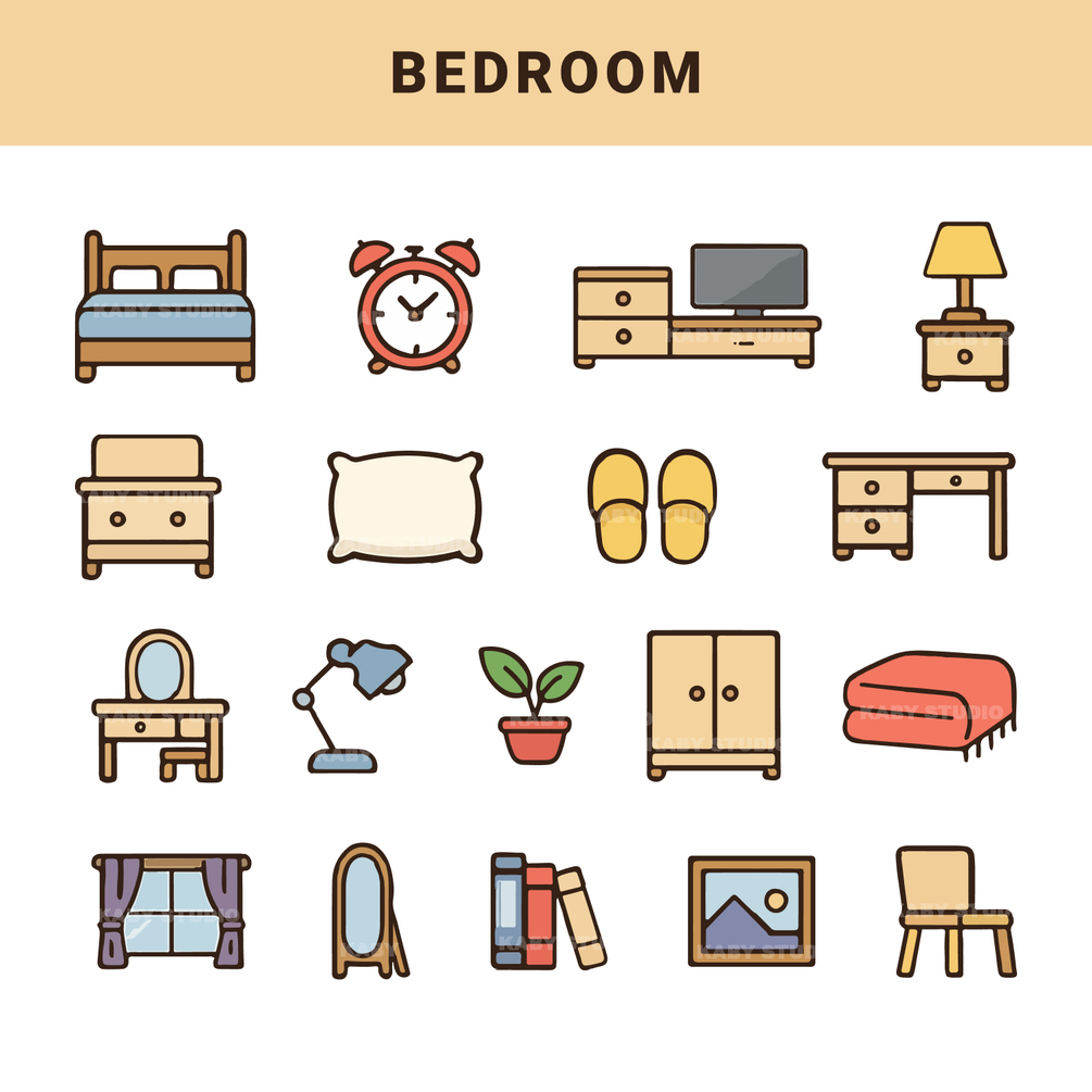 Bedroom Icon Set